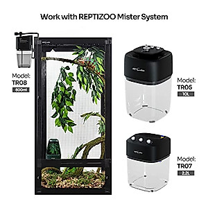 REPTI ZOO Foldable 50 Gallon Reptile Screen Cage, 18" x 18"x 36" Vertical Air Cage Mesh Screen Terrarium with Collapsible Net Side Panels and Acrylic Door, Front Opening Tank for Chameleon