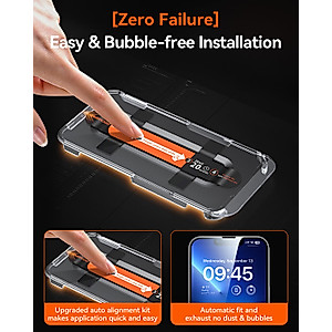 DIMONCOAT 4-PACK for iPhone 13 Pro Max/14 Plus Screen Protector [Auto Alignment Kit] Tempered Glass [10X Military Protection] Compatible 13Promax/14Plus 6.7" HD Diamonds Hard Film, Case Friendly