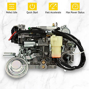 AUXMART Carburetor for Toyota 2 Barrel 22R Engine 1981 1982 1983 1984 1985 1986 1987 with Round Plug Connector TOY-505 TOY-507 (35290/2.4L 2366cc/ C4036)