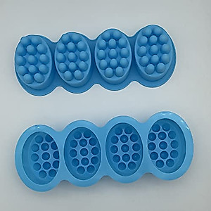 2 Pieces Silicone Massage Soap Mold Oval Massage Soap Bar Making Mould Silicon Candle Candy Chocolate Cake Baking Pan