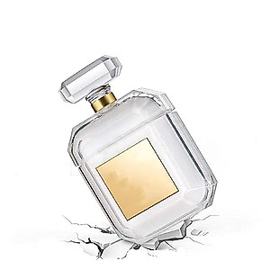 Pummelouty AirPods Case Perfume Cover with Keychain Perfume Bottle and Fur Ball, Luxury Cute Design Silicone Soft Shockproof AirPods Case for Girls and Women