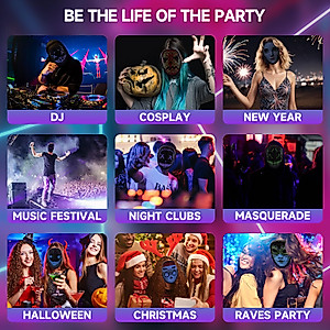 Funle Led Mask with App Controlled,Programmable LED Halloween Mask,Digital Mask for Costume Cosplay Party Masquerade