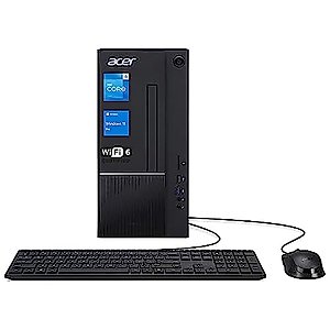 acer Aspire Newest 13th Generation i5 Business Tower Desktop Computer, 13th Gen Intel Core i5-13400, 32GB RAM, 2TB SSD, Wi-Fi 6, HDMI, Wired Keyboard and Mouse, Windows 11 Pro, Black