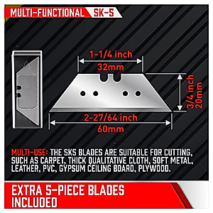 Heavy Duty Box Cutter - Retractable Utility Knife with Spare Blades, Ergonomic Design, Built-In Storage, Safe Lock System, Ideal for Cardboard, Paper, Thin Plastic Cutting - Razor Knife Boxcutter