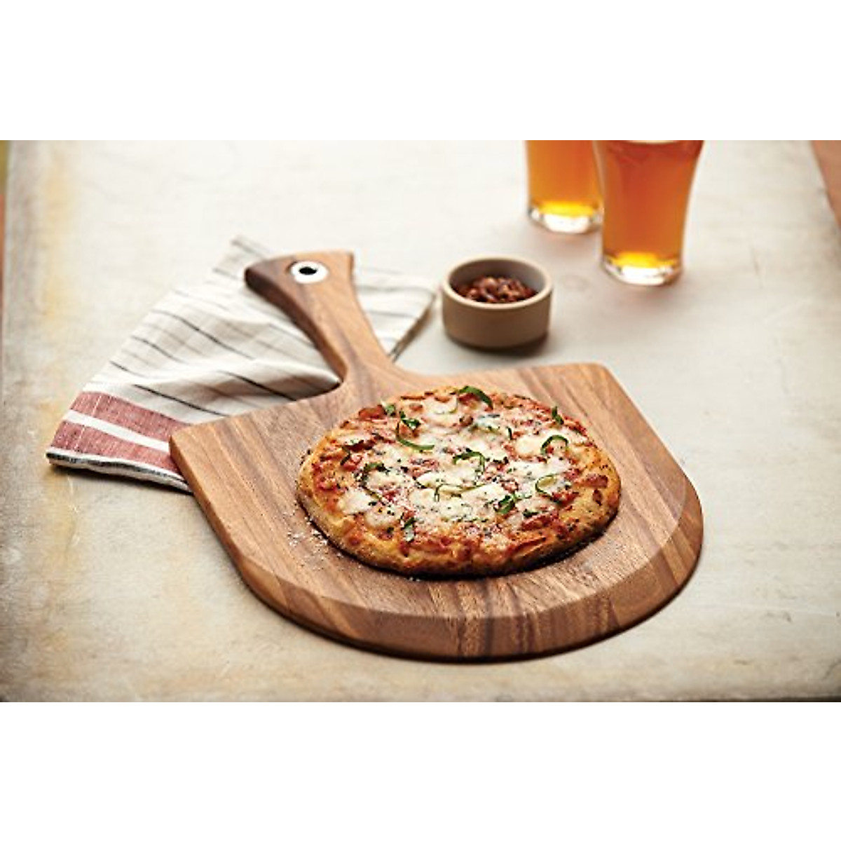 Ironwood Lucca Mini Pizza Peel, One Size, Acacia Wood