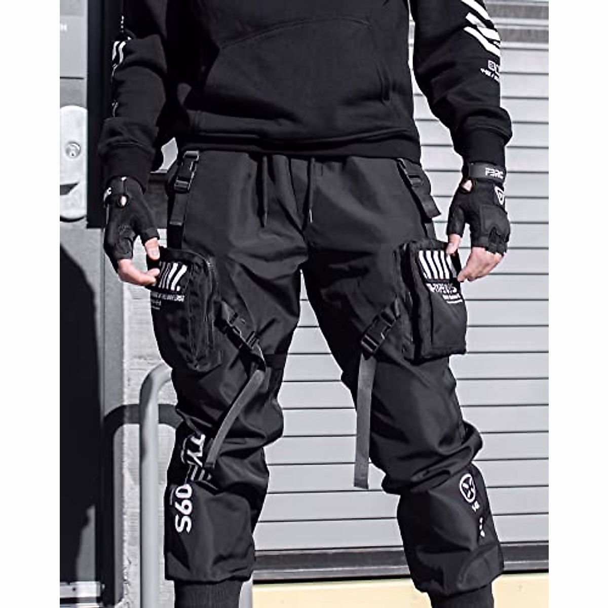 Fabric of the Universe Tactical Fingerless Logo Gloves (Black TR-55, Medium)