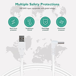 Lnauy Moon Lamp Charger Compatible with BRIGHTWORLD Moon Lamp Kids Night Light Galaxy Lamp Charging Cord Power Supply Adapter Round Port