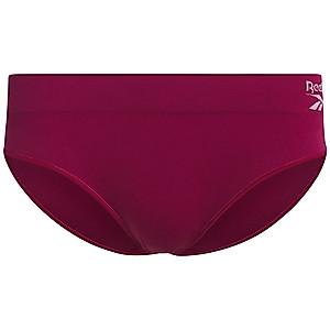 Reebok Women's Bikinis - 6 Pack Microfiber Seamless Womens Bikini Panties - Breathable Underwear for Women (S-XL), Size X-Large, Black/Anemone/Light Grey Melange