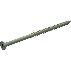 Grip-Rite PTN4S1 PG10 Polymer Coated #10 x 4 Coarse Thread Deck Screw, Gray, 1lb Box