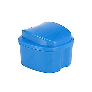 Denture Care Bath Box Cleaning False Teeth Nursing with Hanging Net Container Cleaning False Teeth Bath Case 3 count