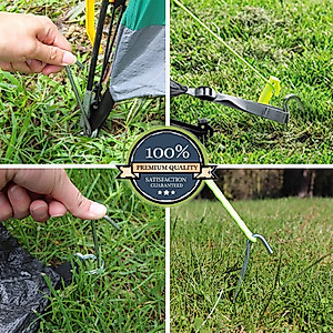 HUJI 20PCS Galvanized Steel Tent Pegs Stakes