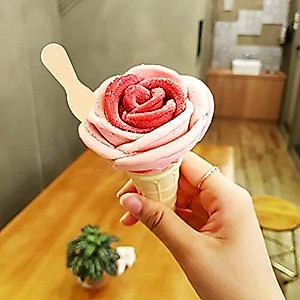 Gmark Wooden Ice Cream Spoons 100pc - Tasting Spoons, Ice Cream Sticks 3 Inches Perfect for Tasting, Sampling, Crafts 100/Bag GM1037