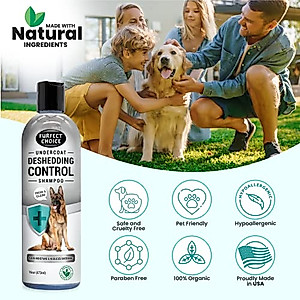 Furfect Choice Undercoat Deshedding Control Dog Shampoo - Rich in Omega 3 & 6 - Infused with Vitamin E - Made in USA - 16oz