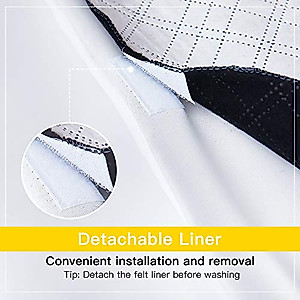 NICETOWN Dust Isolate Sound Barrier 100% Blackout Divider Curtains 84 inches Long, Non-Oily Particle, Noise, Cold & Cold Blocking Drapes Multiple Protection for Nursery/Daytime Sleep (White, 2 PCs)