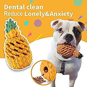 LPHSNR Pineapple Dog Toys for Large Dogs Aggressive Chewers Puppy, Indestructible Dog Chew Toys for Small Medium Dogs, Tough Dog Puzzle Toys Treat Dispensing Durable Dog Toys Teeth Clean