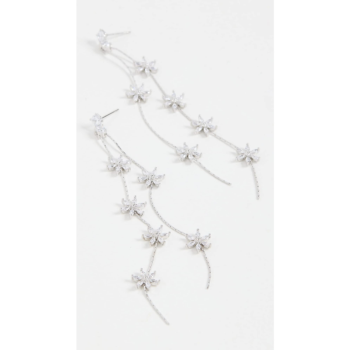 SHASHI Women's Whisper Earrings, White Gold, One Size