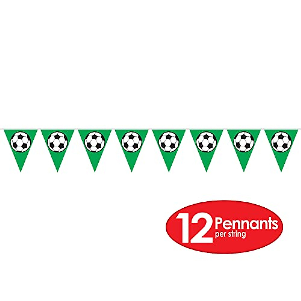 Soccer Ball Pennant Banner Party Accessory (1 count) (1/Pkg)