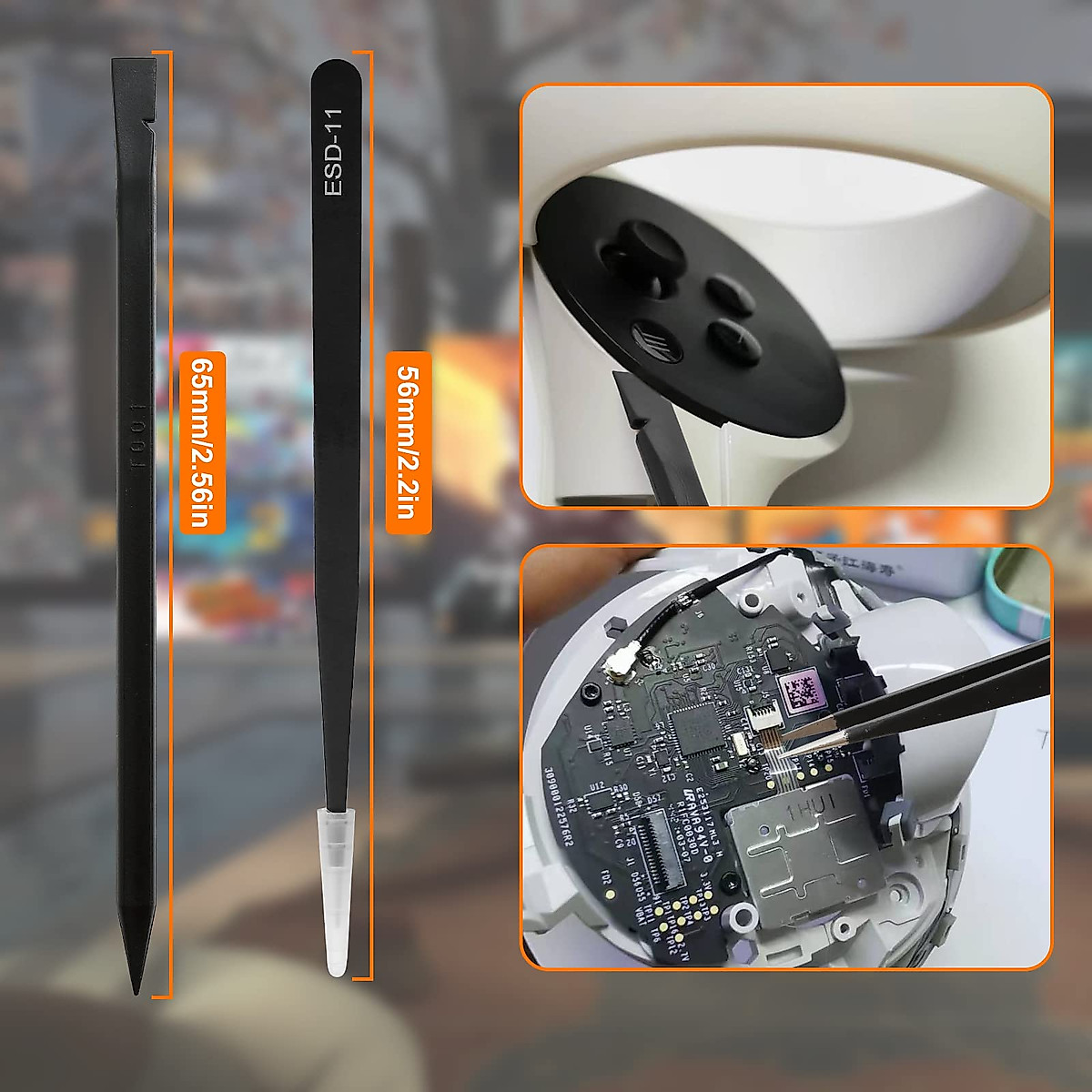 Thlevel 2 Pcs Replacement Analog Joystick for Oculus/Meta Quest 2 Controller, Left & Right Analog Thumb Stick Control Sensor Module, VR Replacement Joystick Analog Thumb Stick Repair Kit