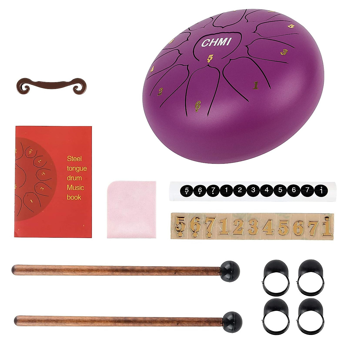 Steel Tongue Drum, 11 Notes 10 inches Rain Drum for Garden Instrument with Bag, Music Book, Mallets, Finger Picks, Drum Mallets Holder, for Camping, Meditation or Yoga (Blue)