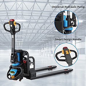 APOLLOLIFT Full Electric Power Lithium Pallet Jack Truck Efficiency Bundle 3300lb Cap.45" x21"-Plus Extra Battery Bundle