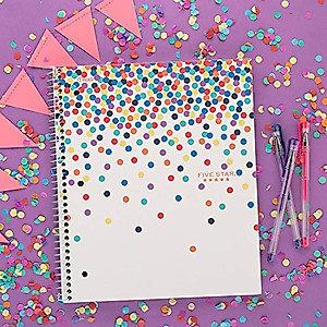 Five Star Spiral Notebooks, 1 Subject, College Ruled, 11" x 8-1/2", Cute Designs Bright Colors, 3 Pack (51180)
