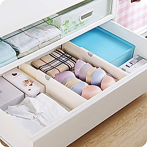 Assacalynn 6-Pack Adjustable Drawer Dividers Organizer Separators - Good Grips Dresser Organizer - for Bedroom, Bathroom, Closet, Baby Drawer, Desk