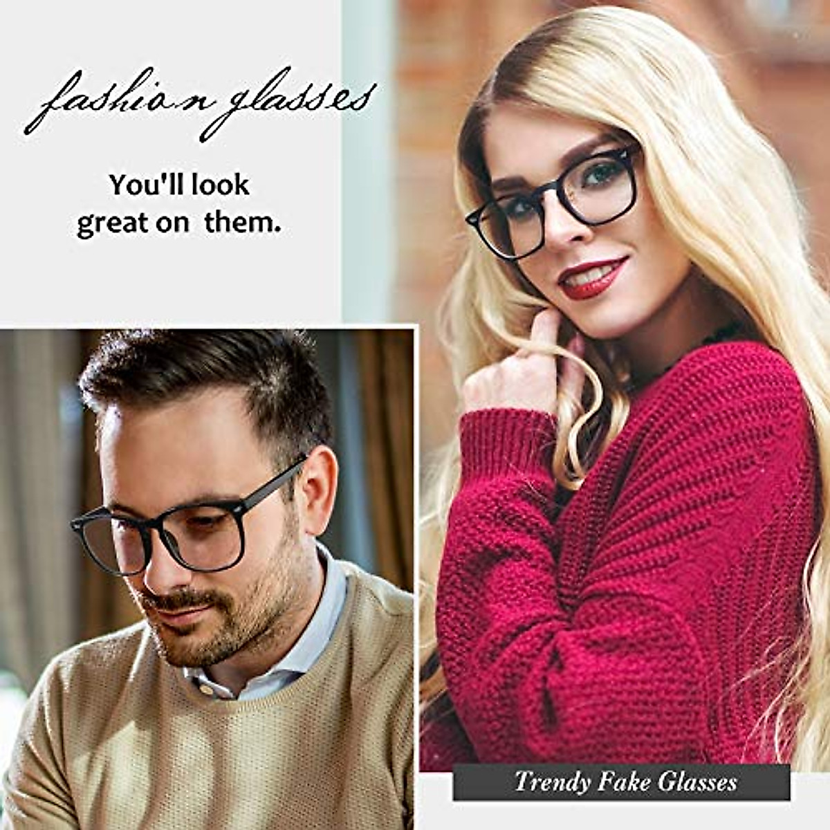 GQUEEN Fashion Glasses Non Prescription Fake Glasses for Women Men Clear Lens Gradient Purple, 201582