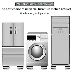 Baisiky Furniture Dolly Mobile Roller, Extendable Appliance Rollers Mobile Washing Machine Base, Fridge Stand Moving Cart for Washing Machines, Refrigerators(White)