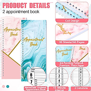 Gersoniel 2 Pieces Undated Appointment Book Schedule Day Planner Salon Appointment Book 2024 Hairstylist Weekly Appointment Planner for College Office Home Schedule Supplies, 11.2 x 4.5 Inches