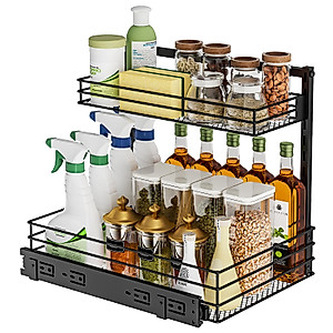 Under Sink Organizer, Pull Out Cabinet Organizer, 2-Tier Under Sink Organizers and Storage