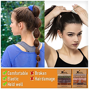 20 Boho Hair Ties in 5 Styles, 10 Colors - Cute Bracelets for Thin and Thick Hair, No Damage Elastics