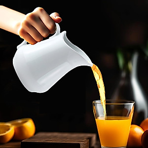 HIC Creamer Pitcher with Handle, Fine White Porcelain, 16-Ounces