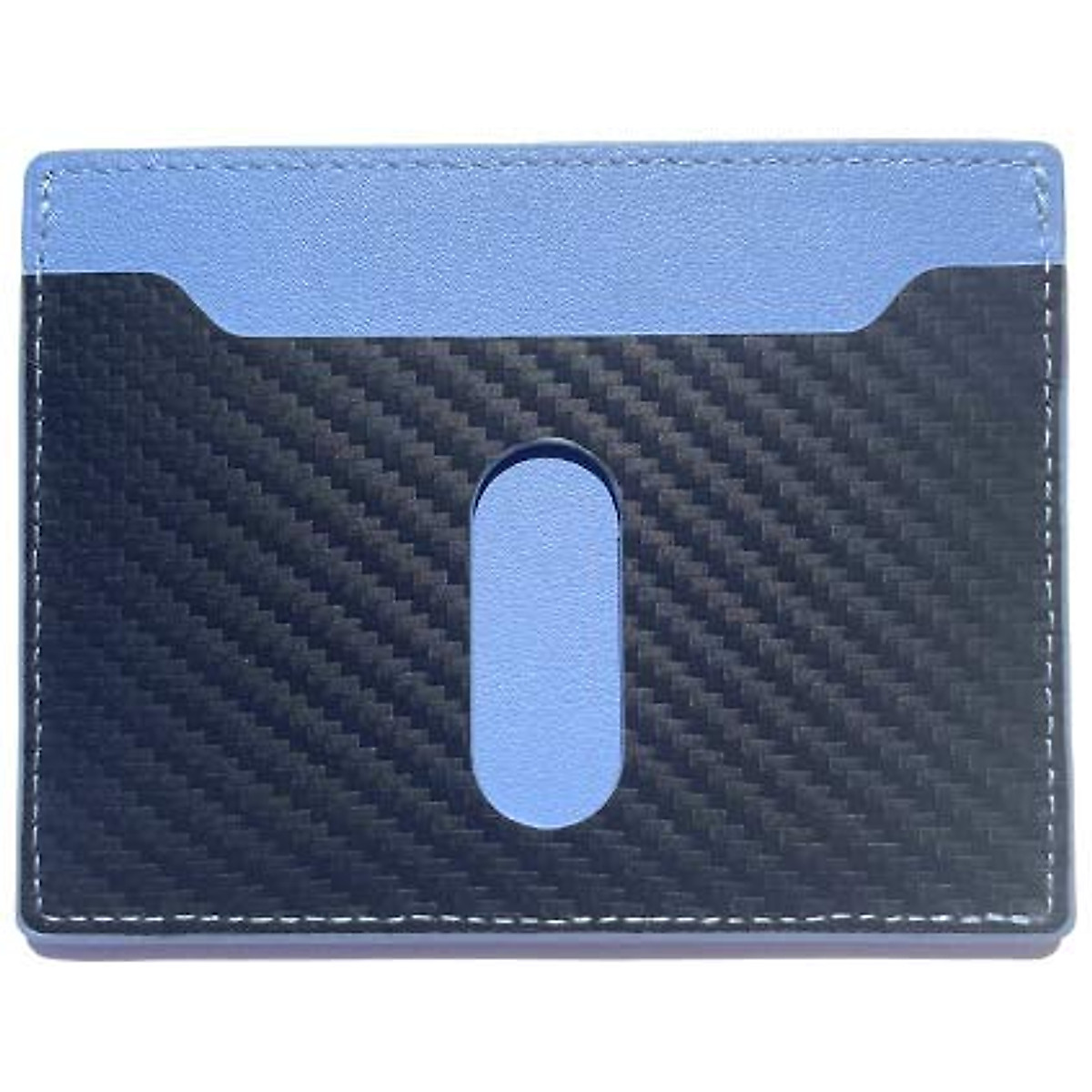 Motorsport Wallet - slim carbon fiber leather with RFID protection card case (Powder Blue)