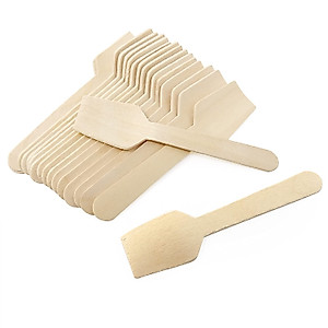 Honbay 100pcs 9.5cm/3.74inch Mini Wooden Spoons Shovel Spoon Testing Spoon Sampling Spoon Dessert Spoon Ice Cream Spoon Yogurt Spoon, Disposable and Degradable