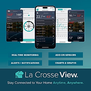 La Crosse Technology Professional Smart Wi-Fi Weather Station with Remote Monitoring (400 Foot Range), Wind and Rain Gauges, Temperature and Humidity Sensors, and Forecasting - V42-PRO-INT