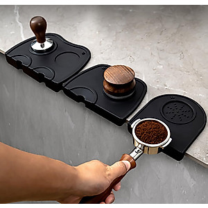 Espresso Tamping Mat Coffee Tamper - Coffee Tamper Mat for Espresso Machine Accessories, Food Safe Silicone Espresso Tamper Mat for Protect Counter (Large)