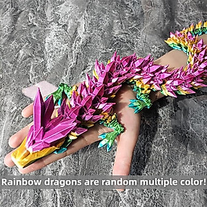 AXICIR 3D Printed Dragon 24inch Beautiful Flexible Crystal Dragon Figurine Decor Easter Basket Stuffers (Dragon)