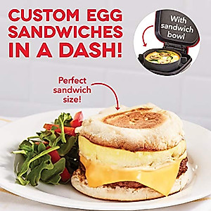 Dash DBBM450GBRD08 Deluxe Sous Vide Style Egg Bite Maker with Silicone Molds (1 large, 4 mini), Red & Mini Maker: The Mini Waffle Maker Machine - Red