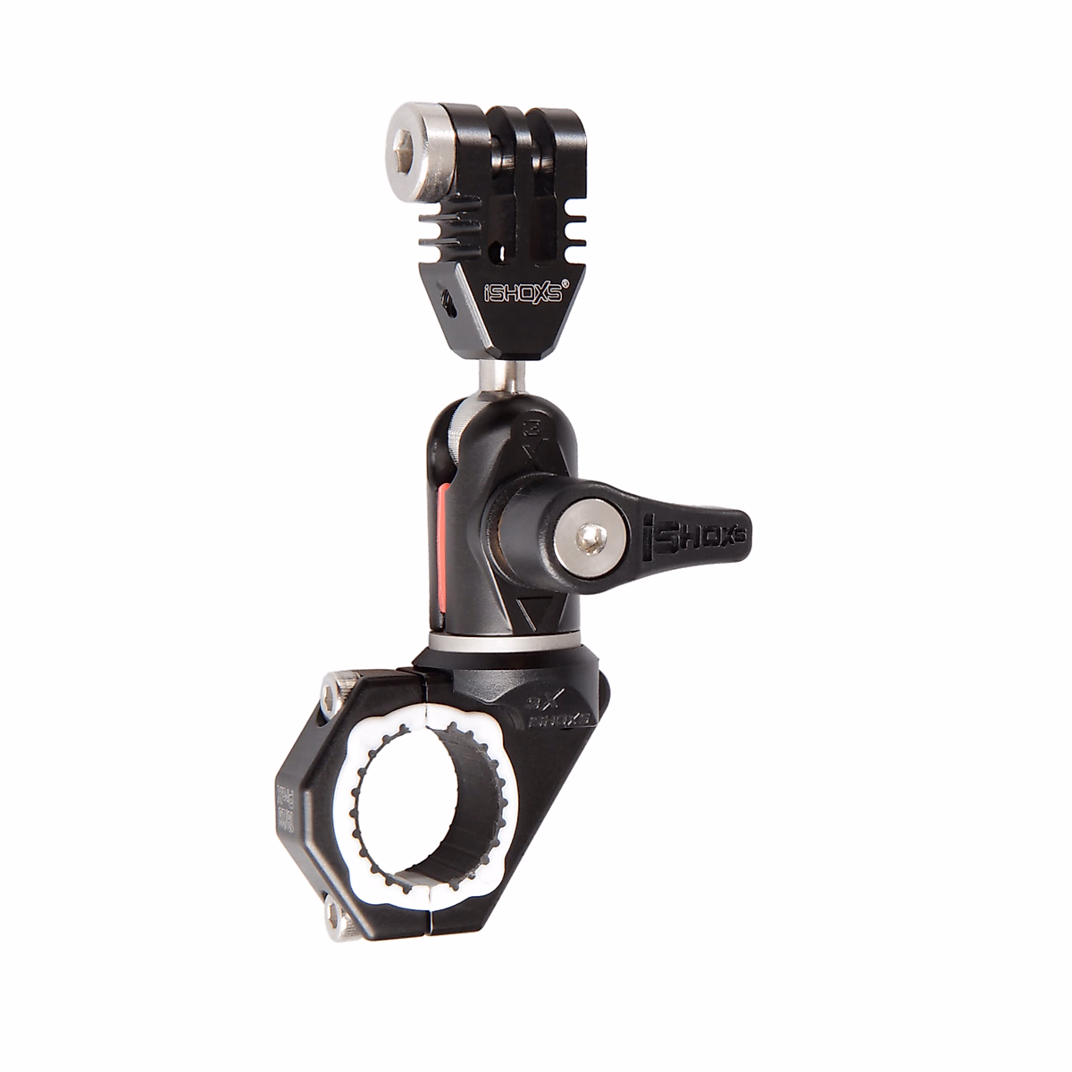 iSHOXS BullBar Pro X 34 | Action Cam Mount - 360° Swivel | Roll Bar Holder for GoPro Hero 11 10 9, Apexcam, Apeman, Insta360, and Compatible Cameras | Aluminum Range 30-34mm