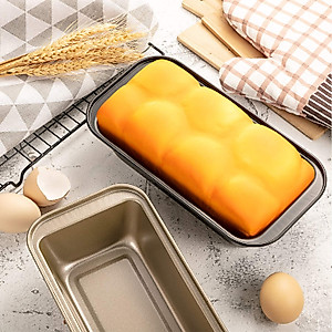 Patelai 4 Pieces Nonstick Bread Pan Loaf Pan 8.5 x 4.5 Inch Carbon Steel Kitchen Baking Tin Rectangle Bakeware for Home Baking Bread Cake or Pies