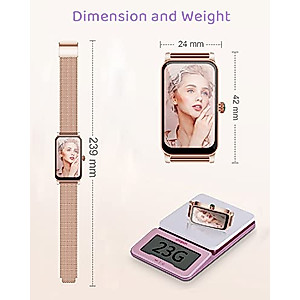 BOCLOUD Smart Watch, Smart Watches for Women Men, iPhone Android Smart Watch with Blood Oxygen/Heart Rate/Sleep Monitor, IP68 Waterproof Fitness Tracker with 12 Sport Modes(Gold)