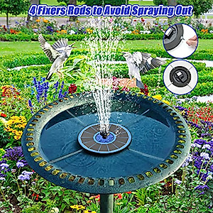 SZMP Solar Fountain 2023 Upgrade, 3.5W Solar Powered Bird Bath Fountains with Flower, Outdoor Water Feature Solar Fountain Pump with 7-in-1 Nozzles, 4 Fixed Pipes for Humingbirds, Garden, Pool, Pond