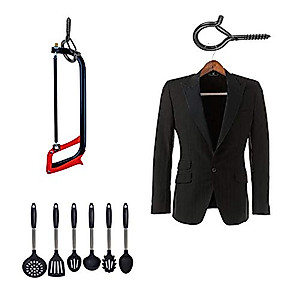 TAIHUIMY 16 Pack Q-Hanger Hooks for Outdoor String Lights, Eye Hooks Screw Christmas Rope Light Clips, Wall Cabinet Ceiling Hooks with Safety Buckle for Wire Party Light Plants Wind Chimes