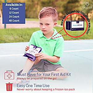 Instant Cold Packs - Pack of 24 (5" x 6") Disposable Cold Compress Therapy Instant Ice Pack for Injuries, First Aid, Pain Relief for Tooth Aches, Swelling, Sprains, Bruises, Insect Bites