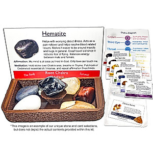 Pocket Chakra Altar Kit with Crystals and Cards (19 Pc): Portable Chakra Healing Collection for Meditation, Spiritual Growth, and Mindfulness