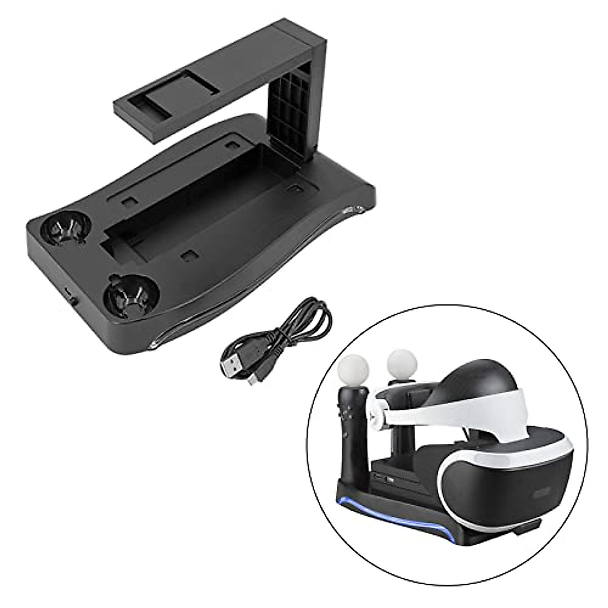 Ronyme VR Headset Stand, Multifunctional Station Stents Accessories Display Stable Bracket Handle Controllers Rack,4 in1,for PS4VR 2ND,Detachable Portable