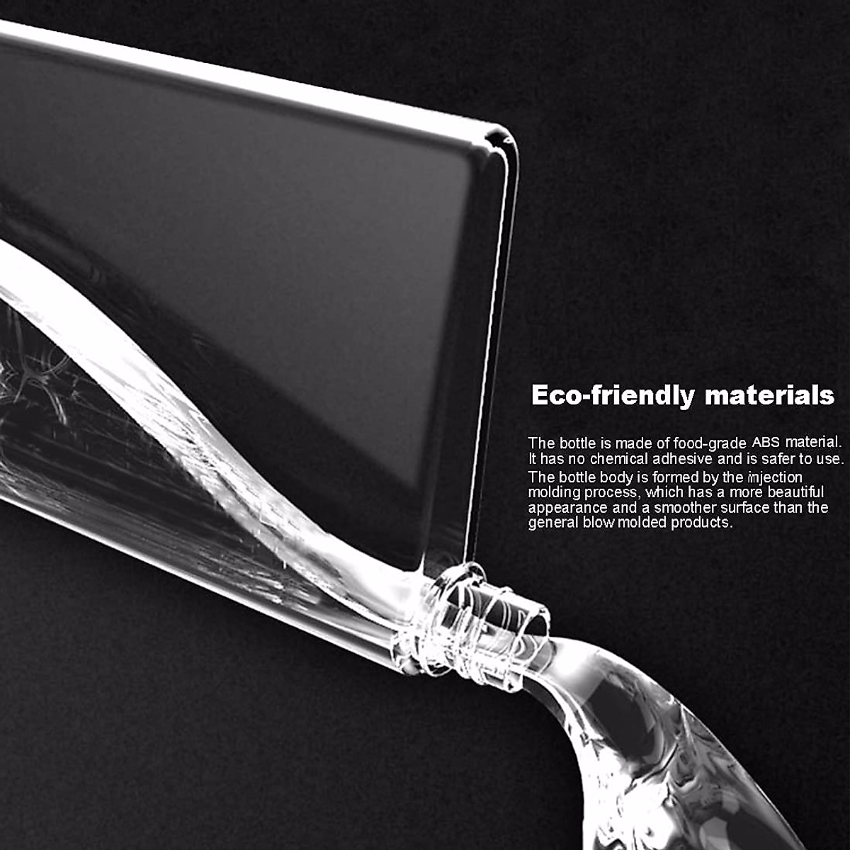 Clear Reusable Slim Flat Water Bottle 420ml - Fits in Pocket Random Corner.Transparent Portable Cup for School,Sports, Travel, Dining