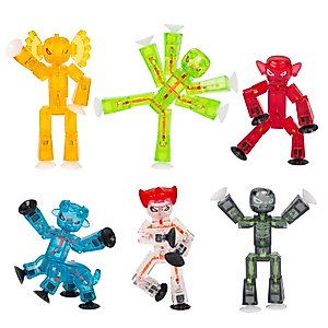 StikBot Zing Monsters, Complete Set of 6 Poseable Monster Action Figures, Includes Giggles, Goblin, Insector, Grim, Aquafang and Kyron