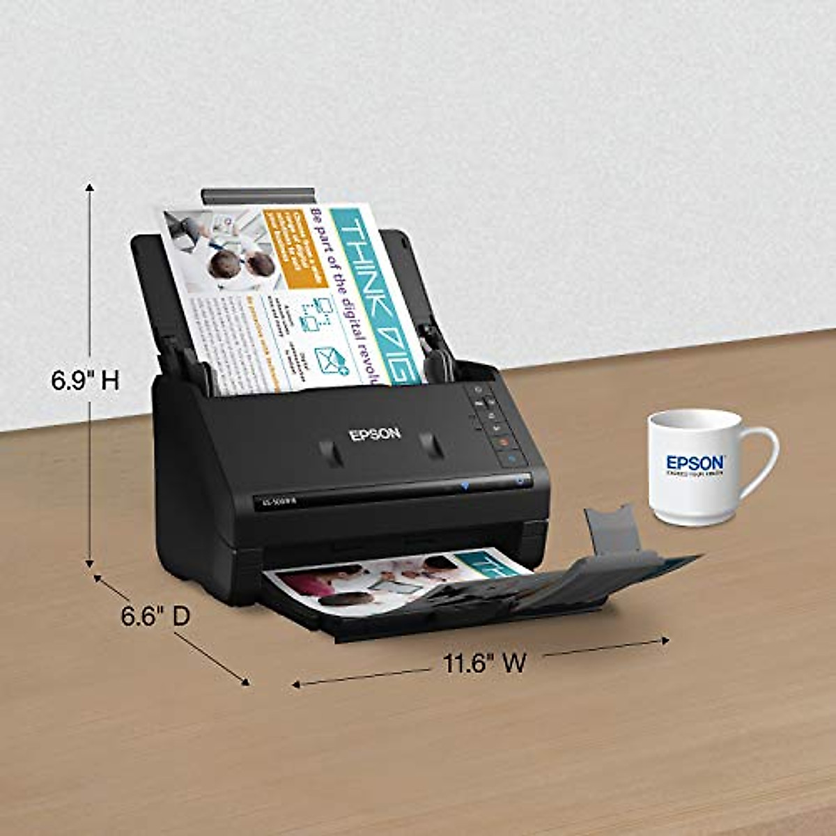 Epson ES-500W II Wireless Duplex Scanner | Fast ADF for PC/Mac