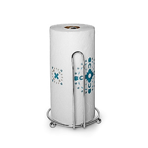 Spectrum Diversified Pantry Works Deluxe Paper Towel Holder Roll Dispenser Stand for Kitchen Countertop & Dining Room Table, Chrome